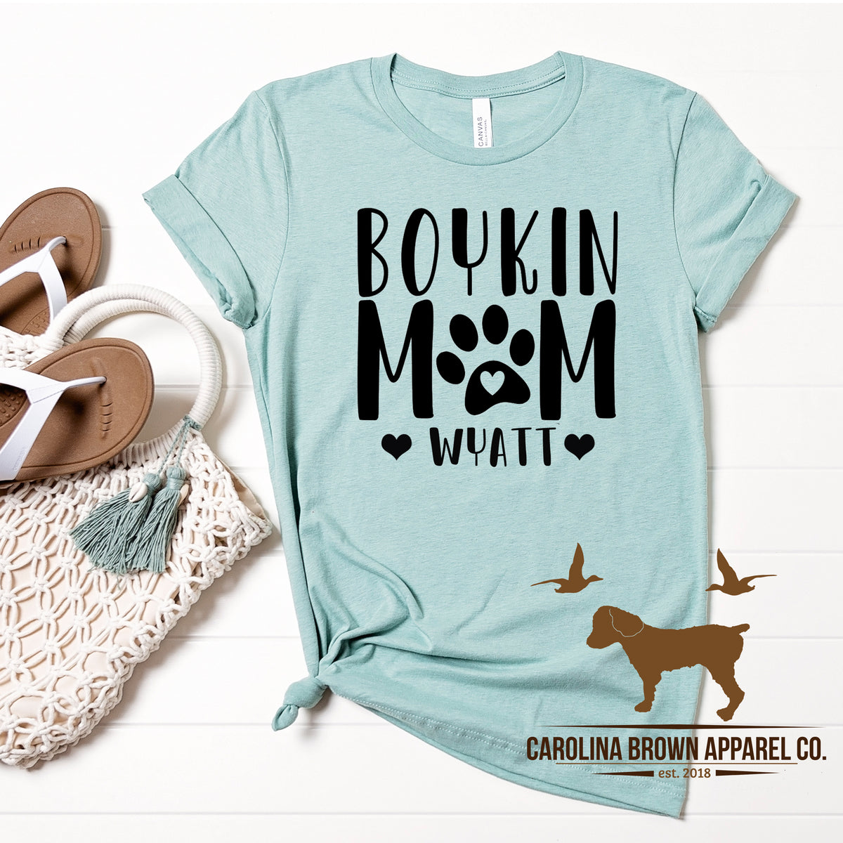 Personalized Boykin Mom T-Shirt – Carolina Brown Apparel