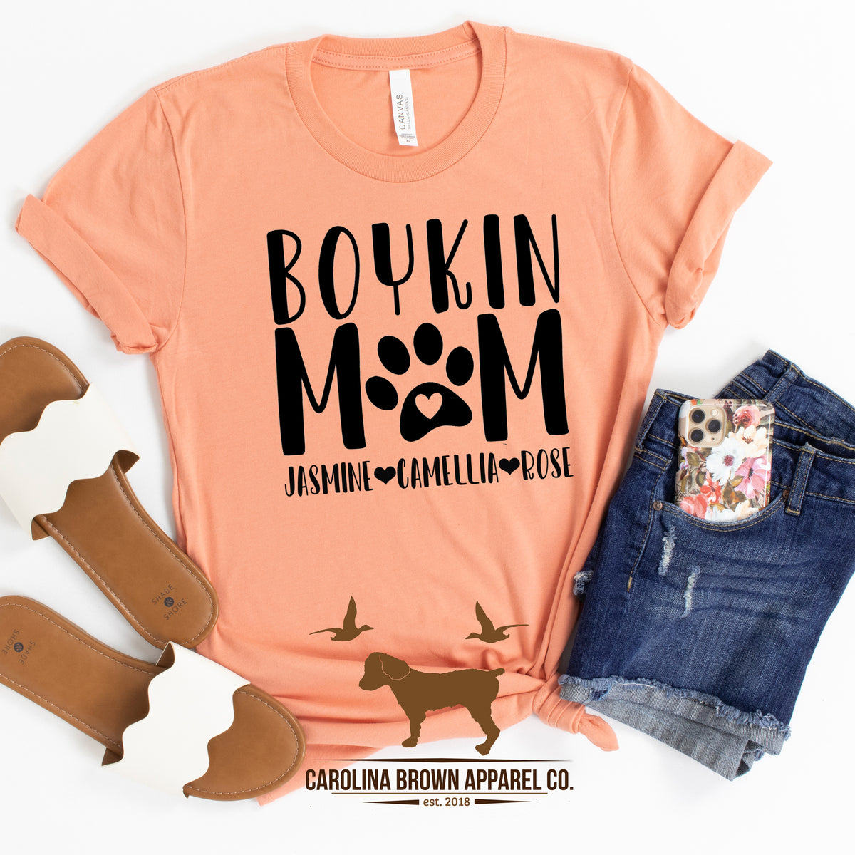 Personalized Boykin Mom T-Shirt – Carolina Brown Apparel